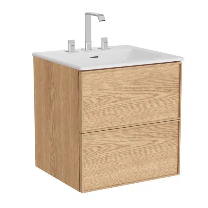 BIM objects - Free download! Washbasin Unit - 60cm - With2Drawer ...