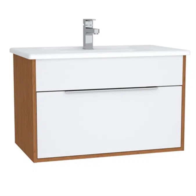 BIM objects - Free download! Washbasin Unit - 80cm - With 1 drawer ...