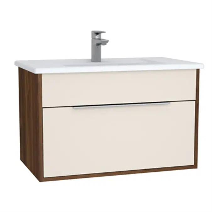 BIM objects - Free download! Washbasin Unit - 80cm - With 1 drawer ...