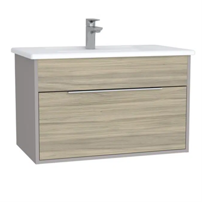 BIM objects - Free download! Washbasin Unit - 80cm - With 1 drawer ...