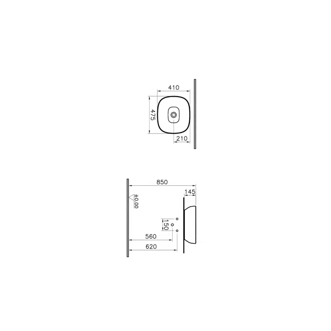 BIM objects - Free download! Wash Basin - Counter Top - Bowl - 48cm ...