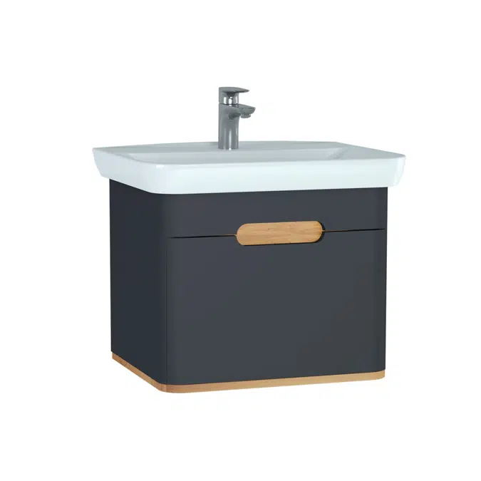 BIM objects - Free download! Washbasin Unit - 65cm - With 1 Drawer ...