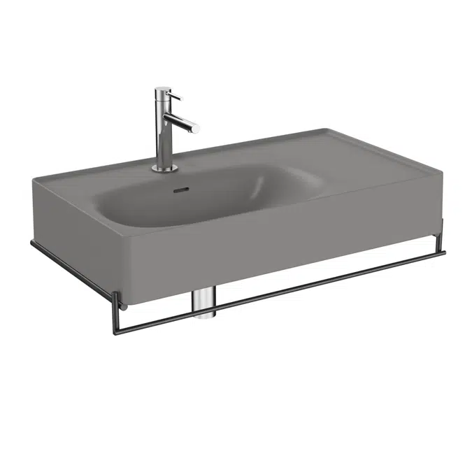 BIM objects - Free download! Washbasin Unit - 80cm - With Towel Holder ...
