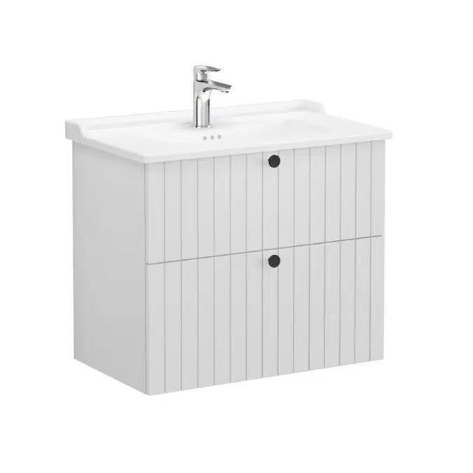 BIM objects - Free download! Washbasin Unit - 80cm - 2 Drawers - Root ...