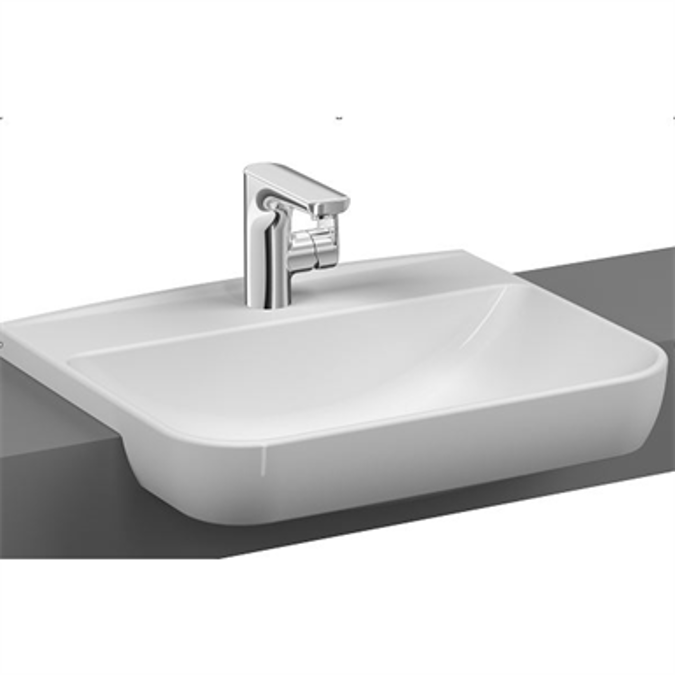 BIM objects - Free download! Basin - Semi-recessed basin - 55cm ...