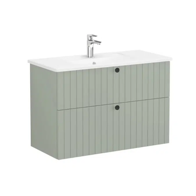 BIM objects - Free download! Washbasin Unit - 100cm - 2 Drawer - Root ...