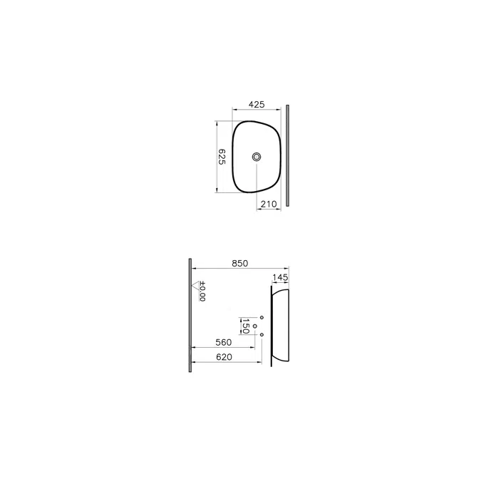BIM objects - Free download! Wash Basin - Countertop - 63cm - Bowl ...