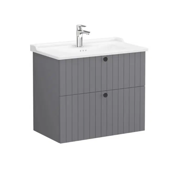 BIM objects - Free download! Washbasin Unit - 80cm - 2 Drawers - Root ...