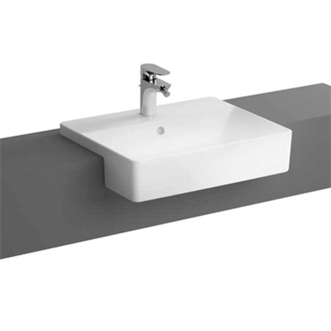 BIM objects - Free download! Wash Basin - 55cm - Semi Recessed - With ...