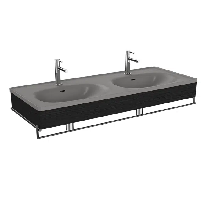 BIM objects - Free download! Washbasin Unit - 130cm - With Double Grey ...