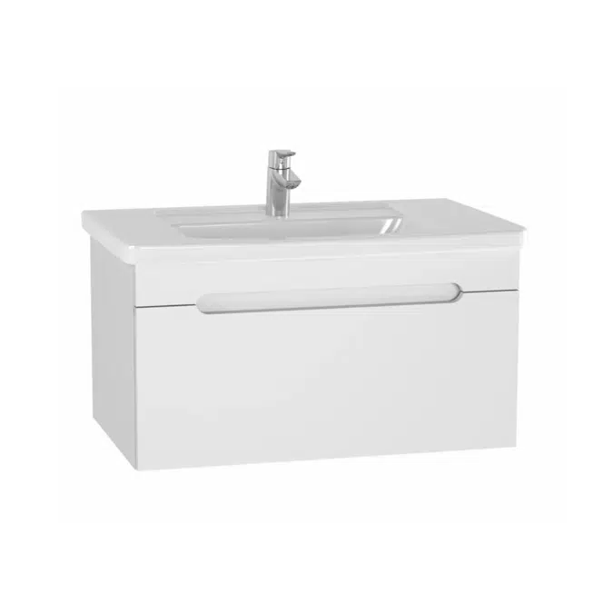 BIM objects - Free download! Washbasin Unit - 80cm - Withbasin - With ...