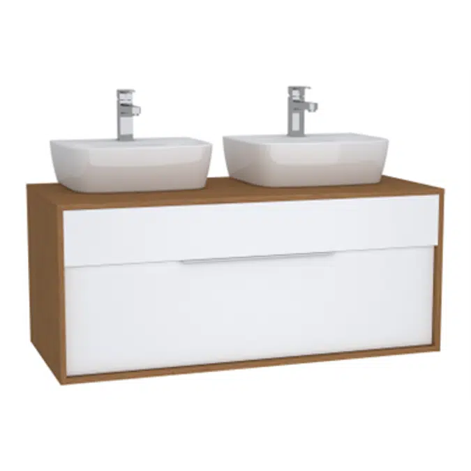 BIM objects - Free download! Washbasin Unit - 120cm - With 1 drawer ...