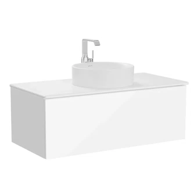 BIM objects - Free download! Washbasin Unit - 100cm - With1Drawer ...