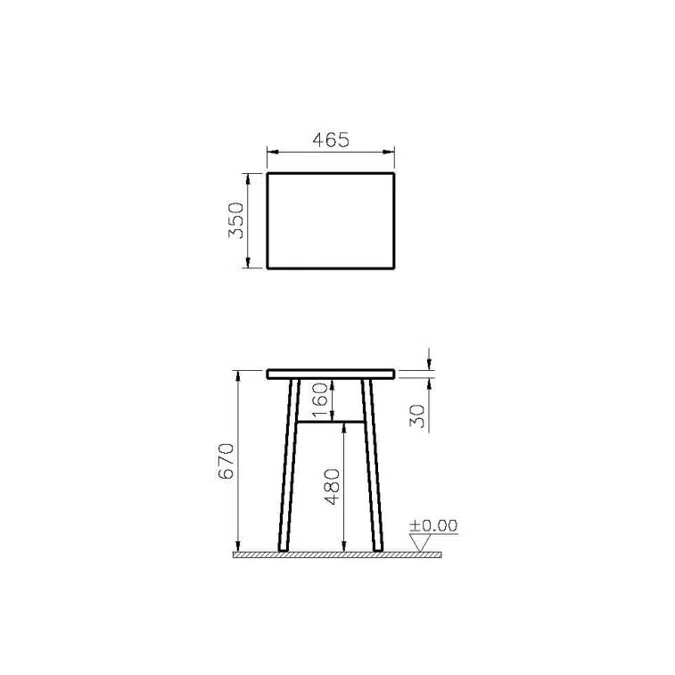BIM objects - Free download! Bench Unit - 50cm - Console - With Drawer ...
