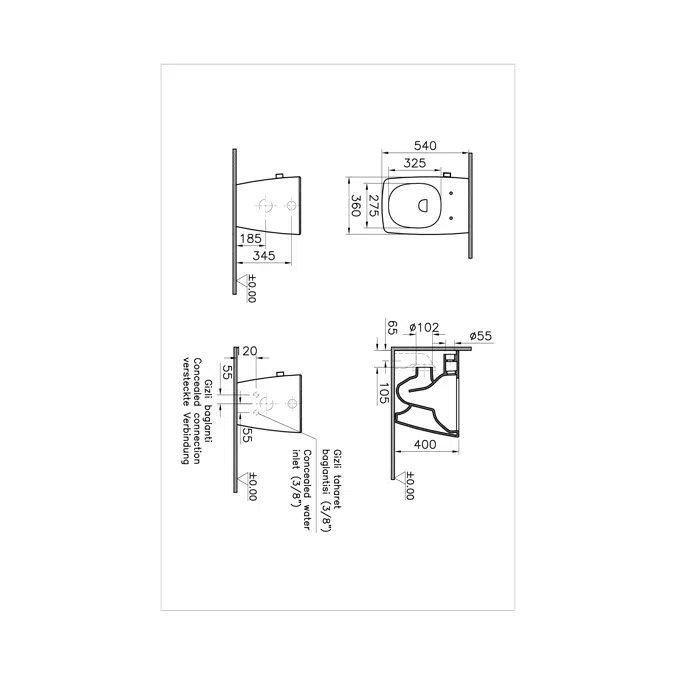 BIM objects - Free download! WC Pan - Floor Mounted - Back to Wall ...