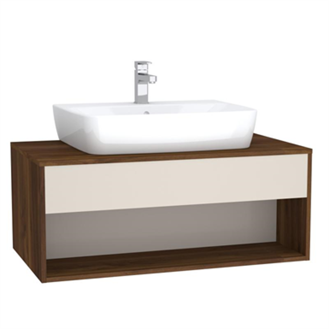 BIM objects - Free download! Washbasin Unit - 100cm - Hotel Unit - For ...