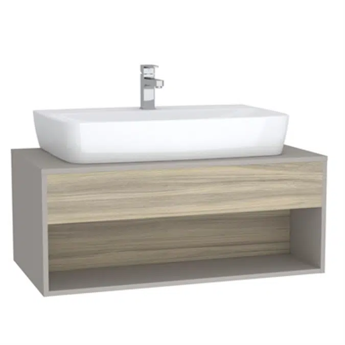 BIM objects - Free download! Washbasin Unit - 100cm - Hotel Unit - For ...