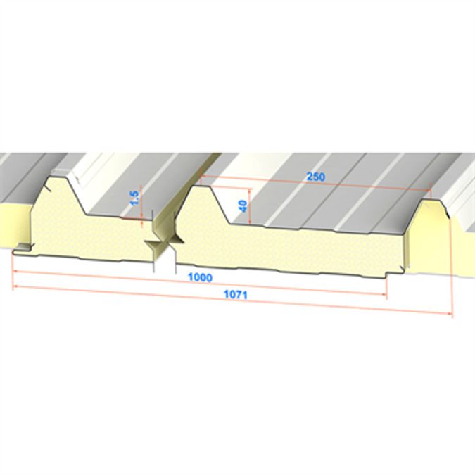 BIM objects - Free download! Roof sandwich panels with 40mm PIR/PUR ...