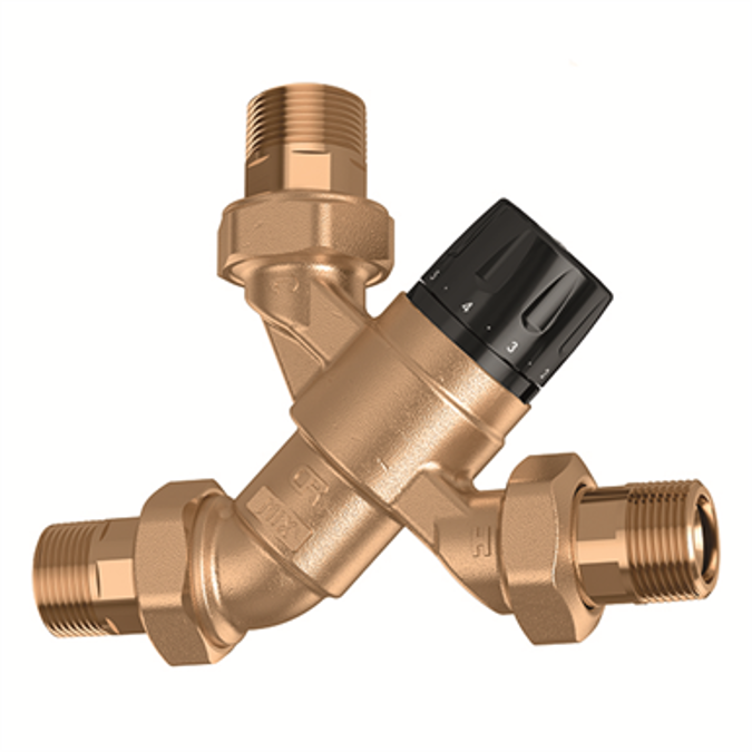 BIM objects - Free download! Adjustable thermostatic mixing valve with ...