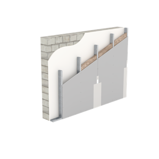 BIM objects - Free download! W625.es Shaftwall with studs, single-layer ...