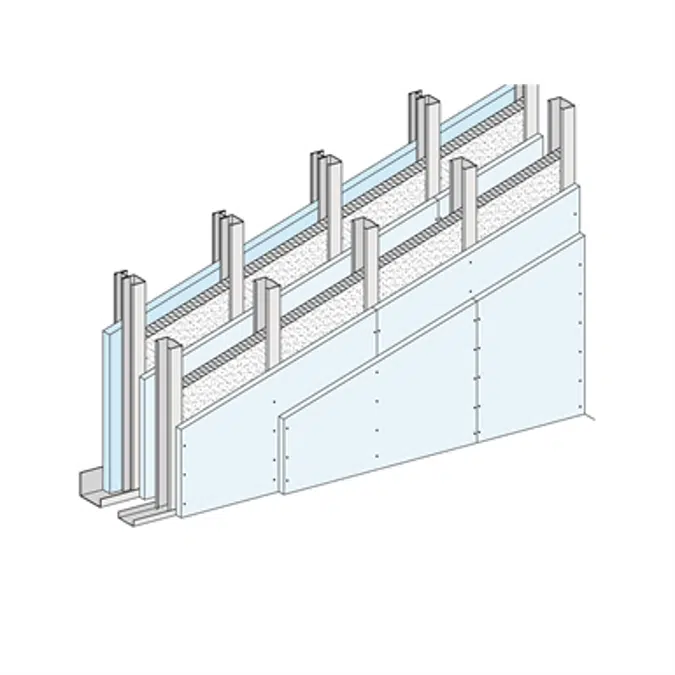 BIM objects - Free download! W634.es Shaftwall System - triple layer ...