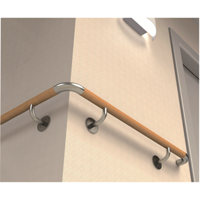 BIM objects - Free download! Wood & stainless steel handrail / HWS.40 ...