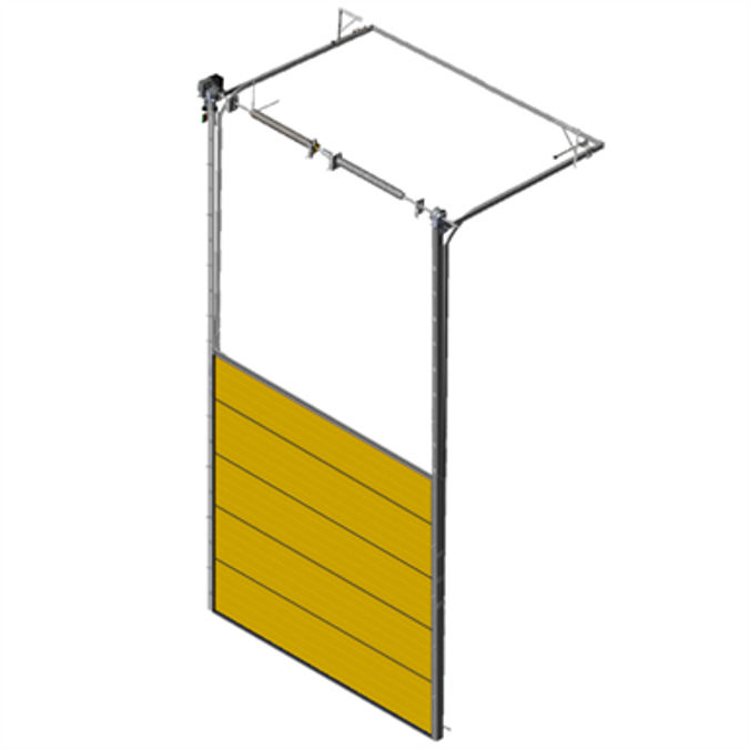 BIM objects - Free download! Sectional overhead door 601 - high lift ...