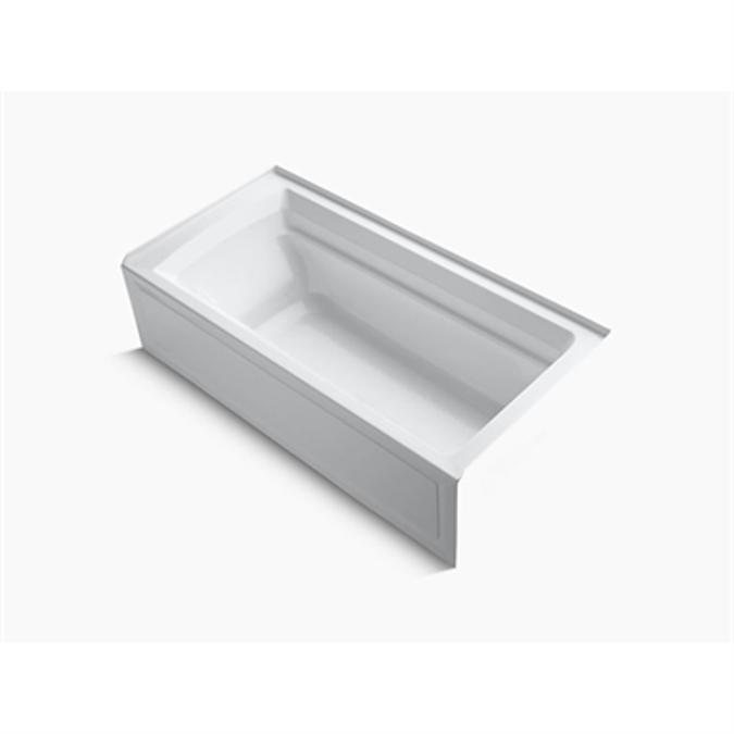 BIM objects - Free download! K-1125-RAW Archer® 72" x 36" alcove bath ...