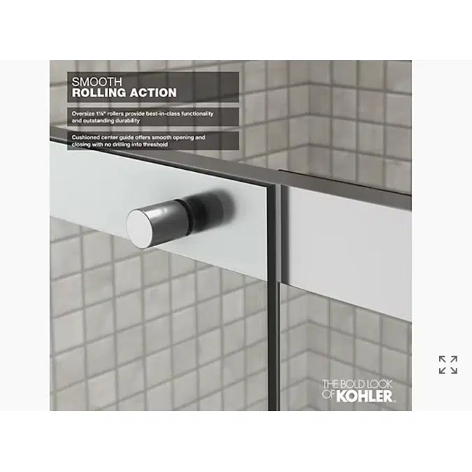 BIM objects - Free download! Elate™ Sliding shower door, 70-1/2" H x 50 ...