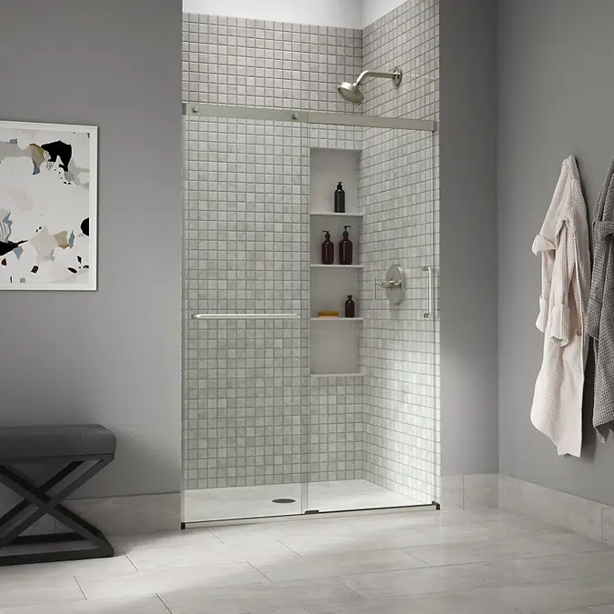 BIM objects - Free download! Elate™ Tall Sliding shower door, 75-1/2" H ...
