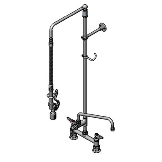 BIM objects - Free download! B-0121-12-CRBJ Pre-Rinse Unit: 8" Deck ...