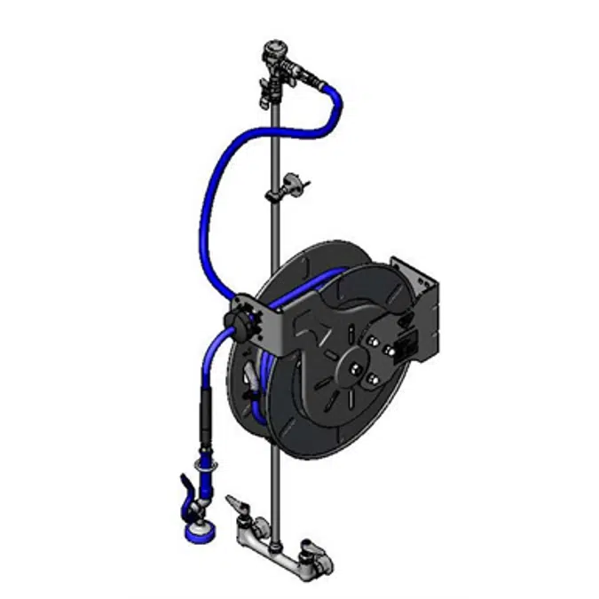 BIM objects - Free download! B-1434-RG Hose Reel Assembly, Open SS Reel ...