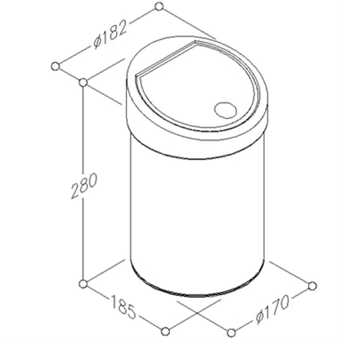 Objetos BIM - ¡Descarga gratis! Cavere Chrome Chrome Waste bin ...