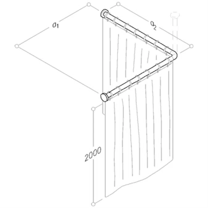 Objetos BIM - ¡Descarga gratis! Nylon Care Shower curtain rail with ...