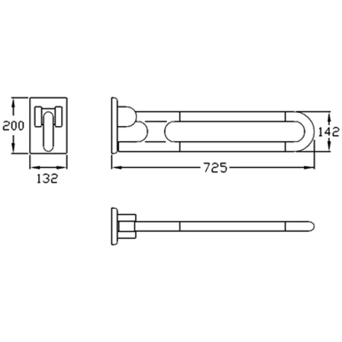 BIM objects - Free download! Nylon Care Lift-up support rail, L = 725 | BIMobject