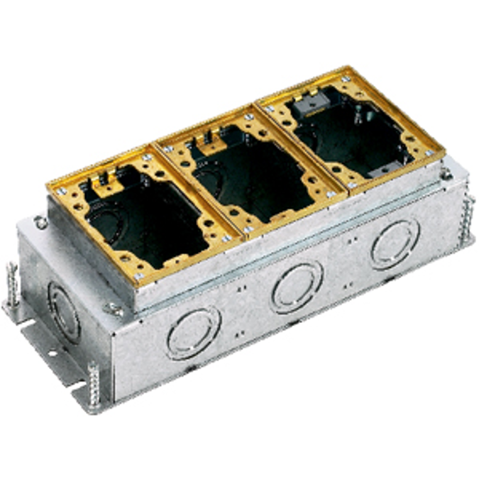 BIM objects - Free download! Rectangular Floor Box, Concrete, 3-Gang ...