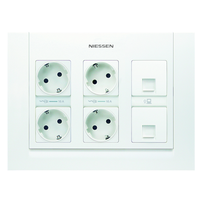 BIM objects - Free download! Surface mounting workstation of 2 columns ABB T1120 BL | BIMobject
