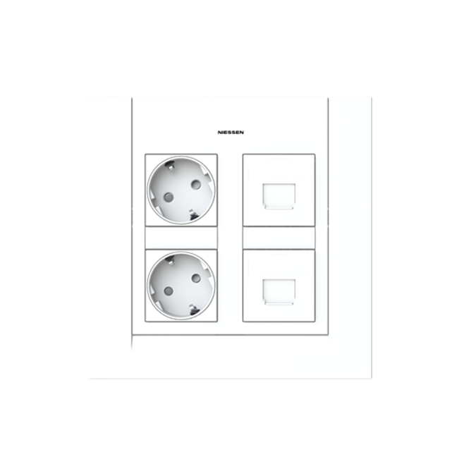 BIM objects - Free download! Flush mounted workstation of 2 columns ABB T1120.1 BL | BIMobject