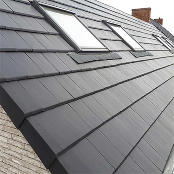 BIM objects - Free download! FLAT-10 Graphite Roof Tile | BIMobject