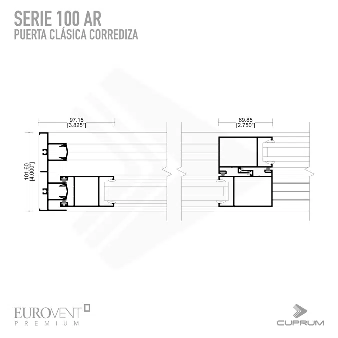 BIM objects - Free download! Serie 100AR - Puerta corrediza Clásica 4H ...