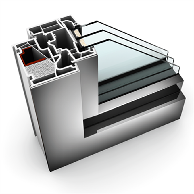 BIM objects - Free download! Window single UPVC-ALU Internorm KF410 1 ...