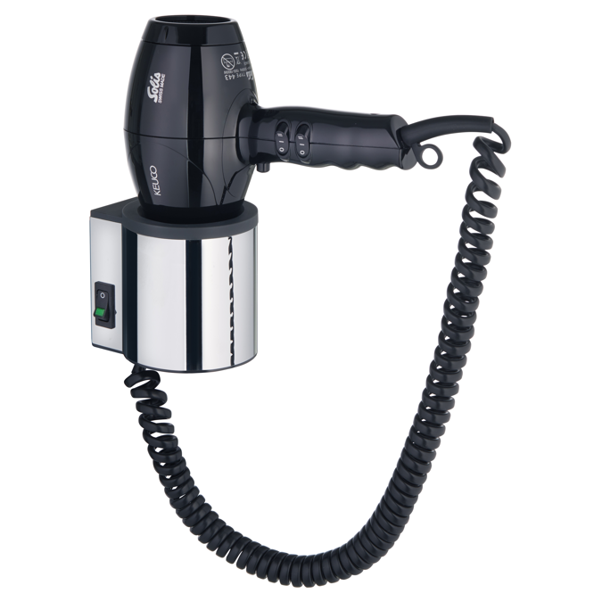 BIM objects - Free download! Hair dryer with mounting element | BIMobject