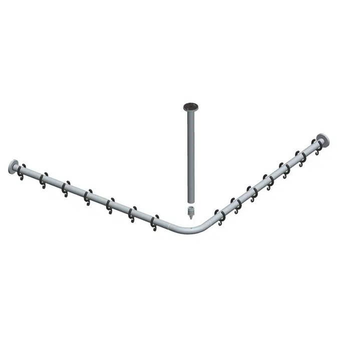 BIM objects - Free download! Set of shower curtain rails for shower ...