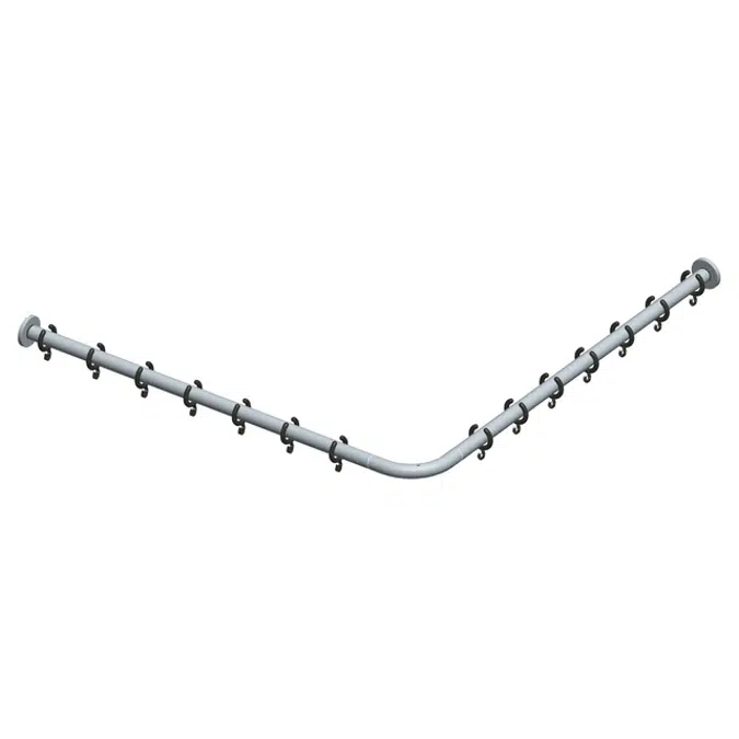 BIM objects - Free download! Set of shower curtain rails for shower ...