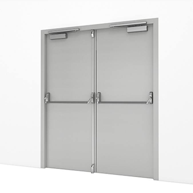 BIM objects - Free download! Steel Door, Fire Exit – Double | BIMobject