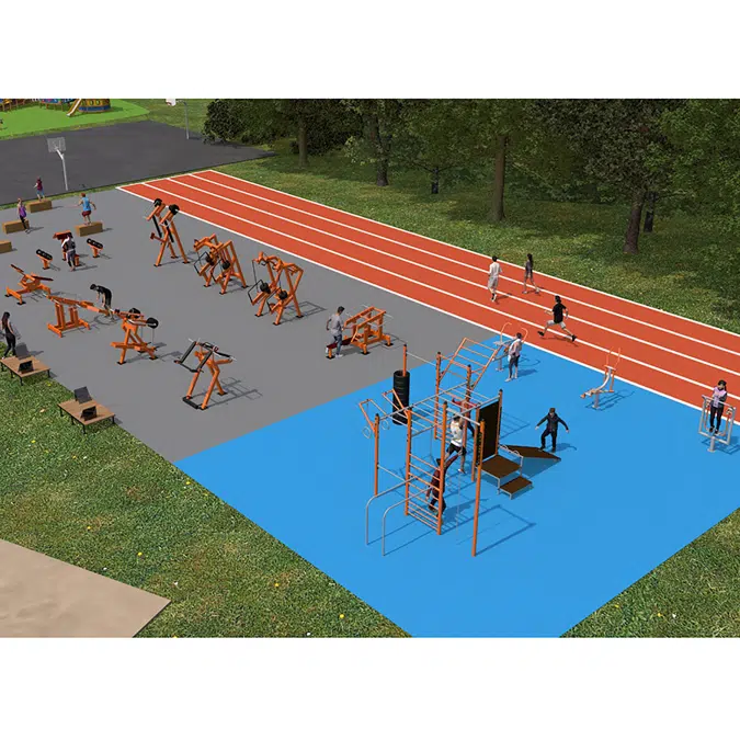 BIM objects - Free download! Street Barbell Utegym Extra Large | BIMobject