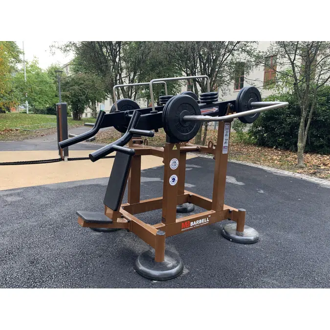 Objetos BIM - ¡Descarga gratis! Street Barbell Light Axelpress Sittande ...