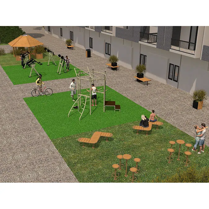 Objetos BIM - ¡Descarga gratis! Street Barbell Utegym Medium | BIMobject