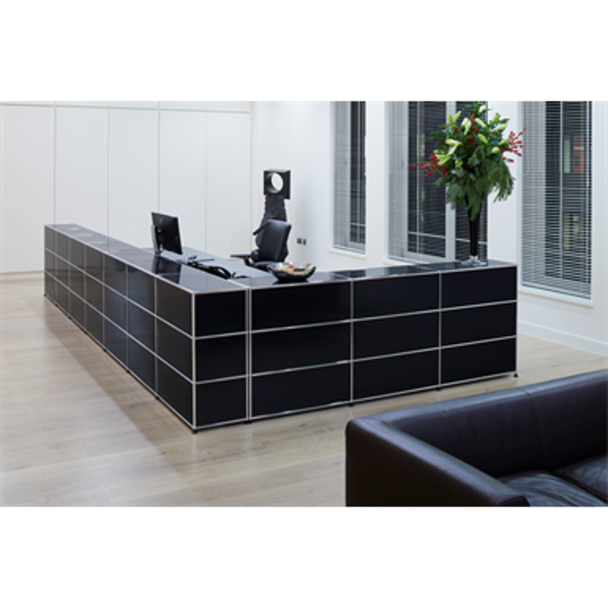BIM objects - Free download! L shaped reception desk, customisable ...