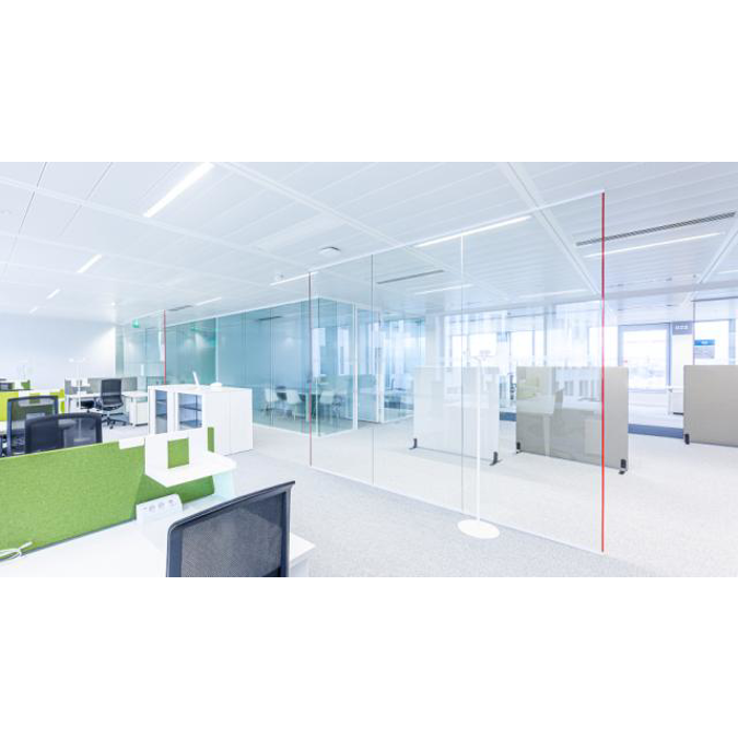 BIM objects - Free download! Glass partition edge to edge single ...